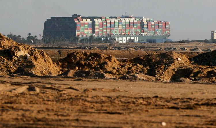 Satellite Images Show Dozens Of Ships Backed Up At Both Ends Of Suez Canal Awaiting Reopening
